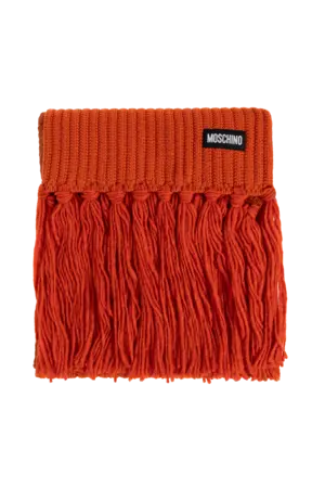 Moschino Scarf With Fringes - Orange