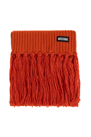 Moschino Scarf With Fringes - Orange