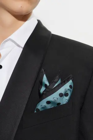 Moschino Silk Pocket Square - Blue