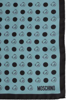 Moschino Silk Pocket Square - Blue