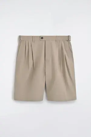 Cos Belt-detail Tailored Cotton Chino Shorts - Beige