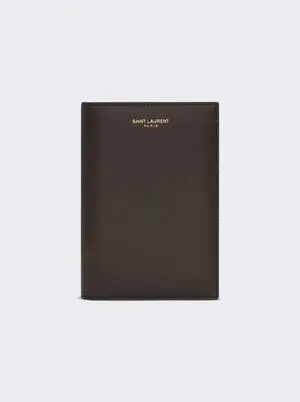 Saint Laurent Paris Passport Case Dark Chocolate And Bordeaux - Black