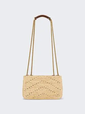 Saint Laurent Mini Loulou Chain Bag Natural Raffia