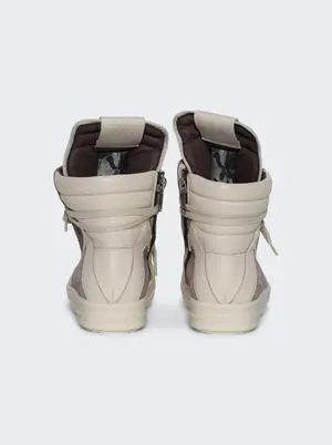 Rick Owens Suede And Leather High Top Sneakers
