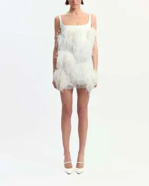 16Arlington Polly Mini Dress With Feather Embellishments