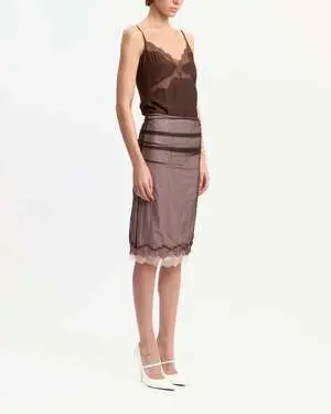 16Arlington Hedda Midi Skirt - Chocolate