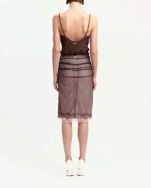 16Arlington Hedda Midi Skirt - Chocolate