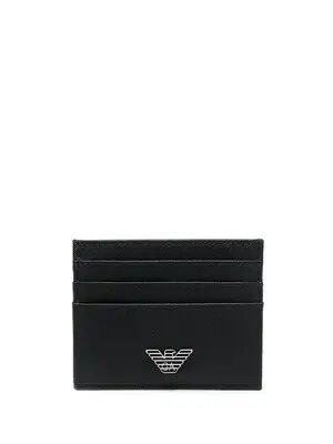 Emporio Armani Accessories Leather Card Holder - Black