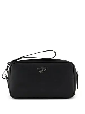 Emporio Armani Pouch Leather "classic - Black