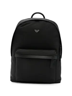 Emporio Armani Backpack With Front Pocket - Black