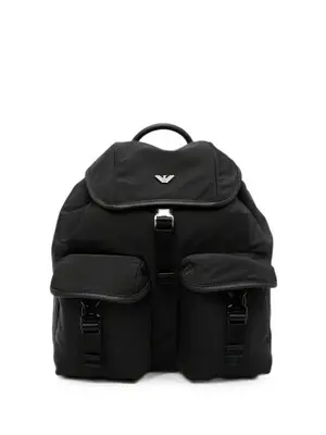 Emporio Armani Double Pocket Backpack - Black
