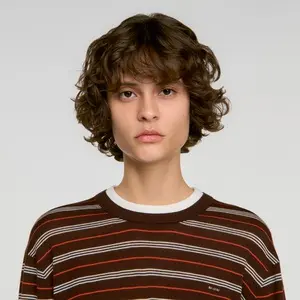 Sandro Striped Wool Sweater With Trompe-l'ail Neckline