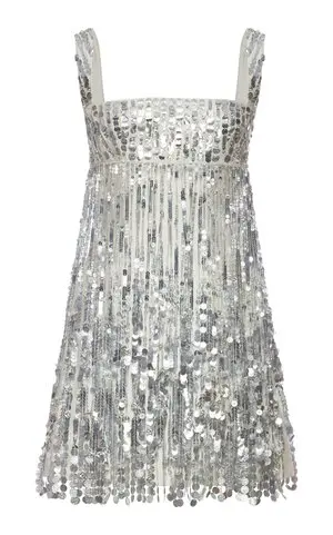 ALEXANDRA PIJUT Elsa Dress In Silk Wool With Fringe