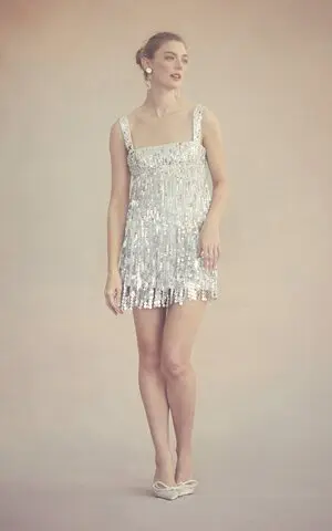 ALEXANDRA PIJUT Elsa Dress In Silk Wool With Fringe
