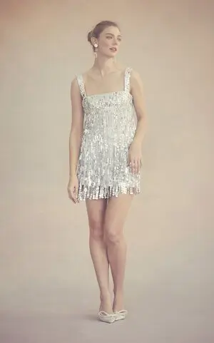 ALEXANDRA PIJUT Elsa Dress In Silk Wool With Fringe