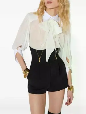 Elisabetta Franchi Georgette And Technical Fabric Romper Suit