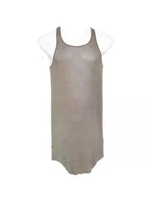 Rick Owens Ribbed-knit Curved-hem Vest - Grey
