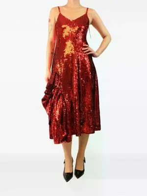 Loewe Sequin-embellished Ruffled Midi Dress