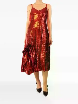 Loewe Sequin-embellished Ruffled Midi Dress