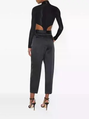 Elisabetta Franchi Bodysuit In Jersey Fabric With Jewel Logo Detail - Black