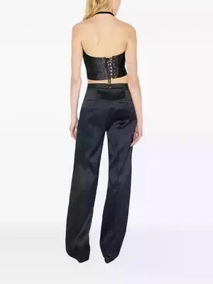 Elisabetta Franchi Gazar Off-the-shoulder V-neck Top With Tulle Veil