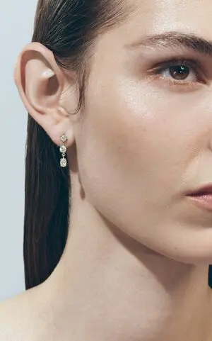 Sophie Bille Brahe 18k Yellow Oval Diamond Drop Earrings