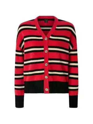 Pinko Striped V-neck Button-up Cardigan