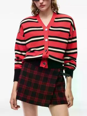 Pinko Striped V-neck Button-up Cardigan
