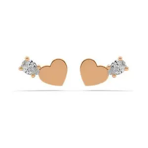ONI Diamond Heart Studs - Rose Gold