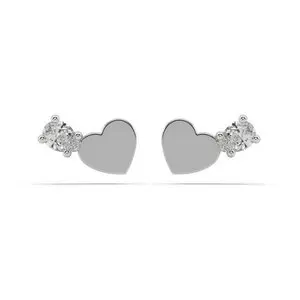 ONI Diamond Heart Studs - Silver