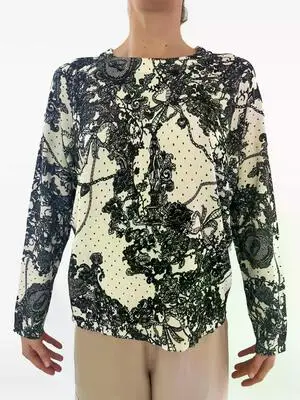 BLUGIRL Lace Print Round Neck Sweater