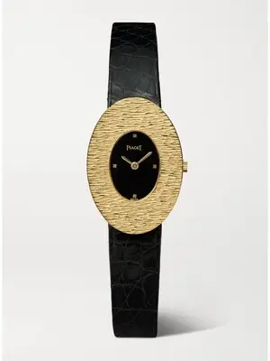 STEPHANIE WINDSOR Piaget Vintage 1976 18-karat And Onyx Oval Watch - Gold