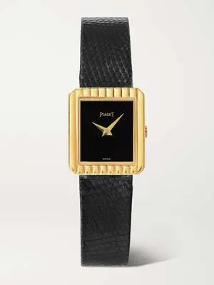 STEPHANIE WINDSOR Piaget Vintage 1981 Mini Protocole 18kt Yellow And Onyx Watch - Gold