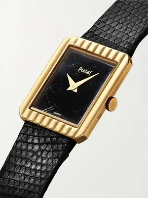 STEPHANIE WINDSOR Piaget Vintage 1981 Mini Protocole 18kt Yellow And Onyx Watch