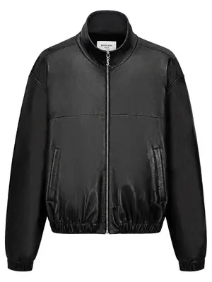 Saint Laurent Lambskin Leather Jacket Cassandre - Black