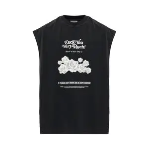 Vetements Fu Very Much Sleeveless T-shirt 'washed - Black