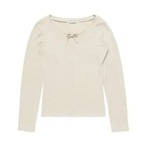 Acne Studios Soft Light Long Sleeve Top With Bow Detail