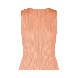 Issey Miyake Sleeveless Pleated Top - Orange