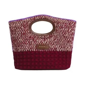 Marni Knitted Clutch Handbag 'wine/peachskin - Red