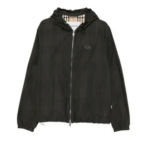 Burberry Newport Coated Jacket With Check Pattern