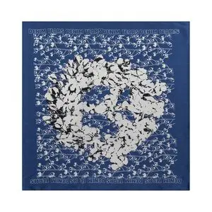 DENIM TEARS Cotton Wreath Silk Bandana - Blue