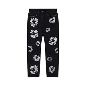 DENIM TEARS Rhinestone Cotton Wreath Jeans
