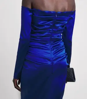 Talbot Runhof Stretch-satin Gathered Column Gown