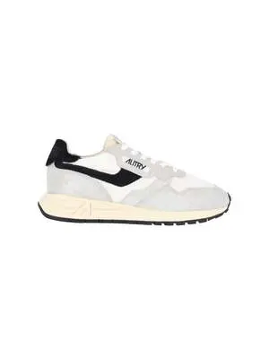 AUTRY Suede & Leather Sneaker With Toweling Lining - Silver