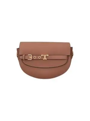 TOD`S Calf Leather Flap Bag - Brown