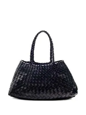 Dragon Diffusion Double-handle Woven Leather Tote - Nero