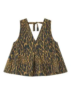 GANNI Back-tie V-neck Mini Dress - Verde