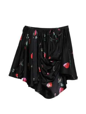 GANNI Printed Mini Skirt With Zip Closure