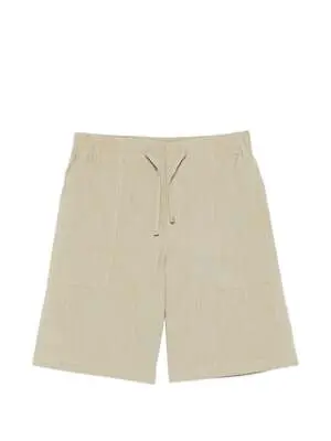 Drole De Monsieur Cotton Bermuda Shorts With Drawstring Waist And Pockets - Verde