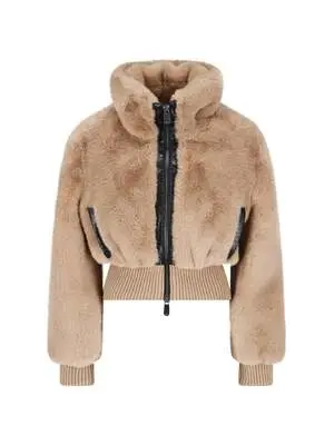 Pinko Faux Leather-trim Jacket - Brown